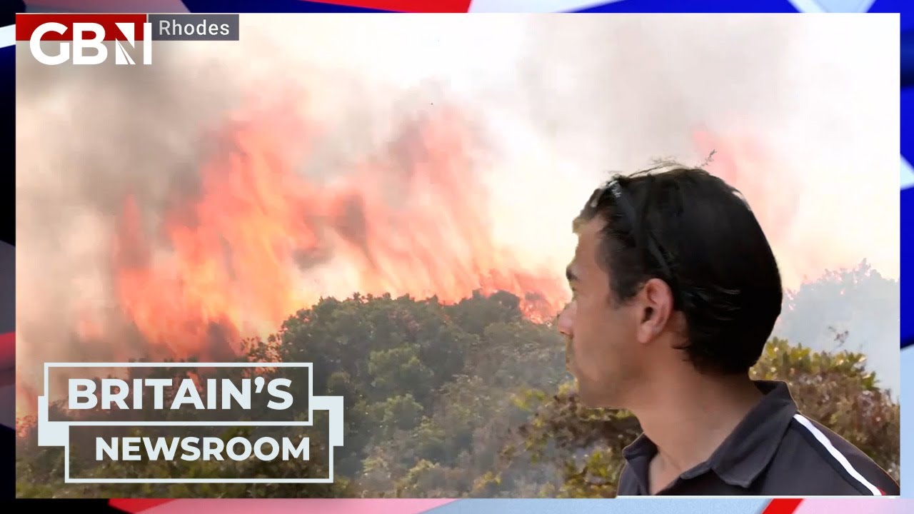 Rhodes wildfires: 'There's ASH falling on us!' | GB News' reporter ...