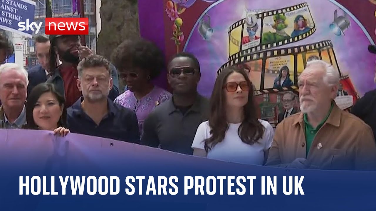 Hollywood stars hold London rally in support of striking US actors ...