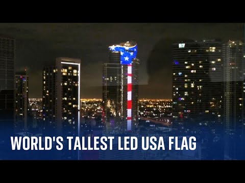 Independence Day: Tallest digital US flag on Florida skyscraper - The ...