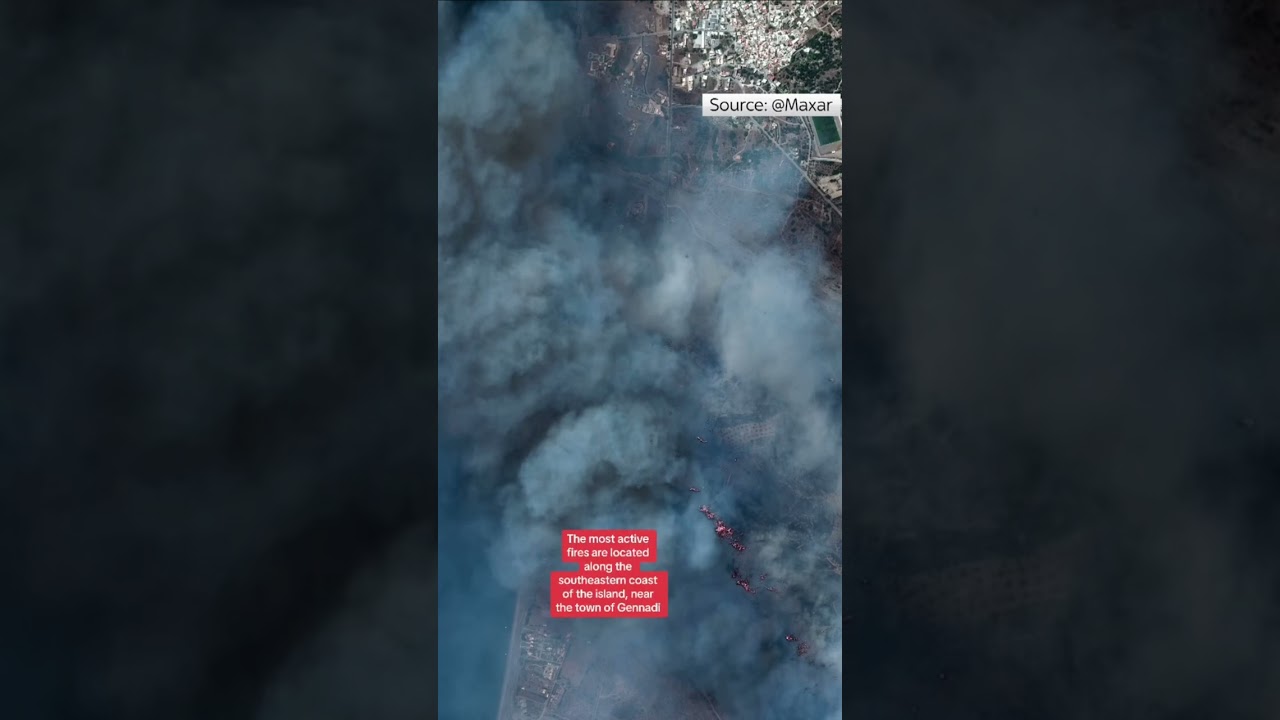New satellite imagery captured by Maxar Technologies showed the blazes ...