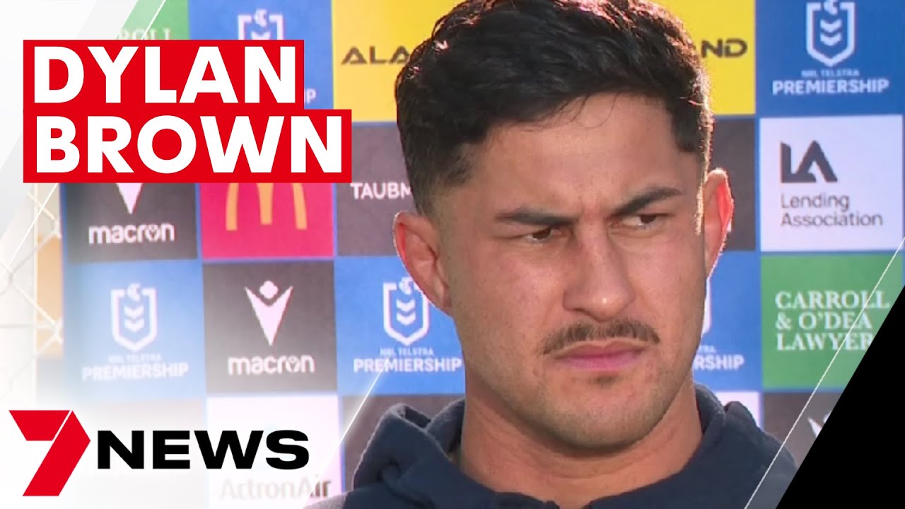 NRL star Dylan Brown speaks to media after being found guilty of sexual ...