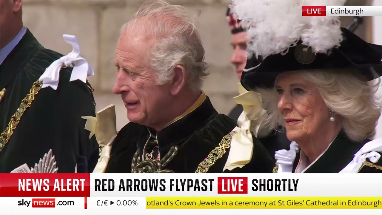 Red Arrows perform flypast to mark King Charles receiving Scotland's ...