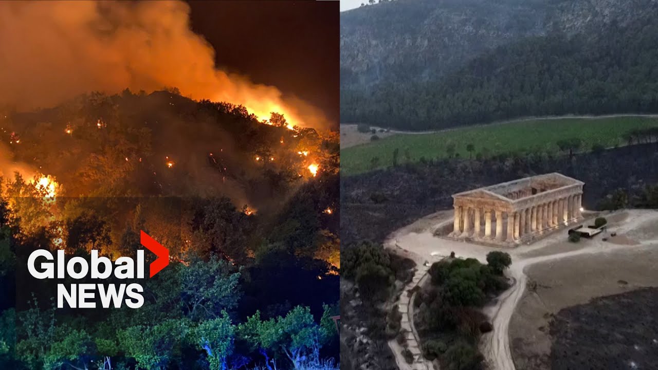 Italy wildfires: Drone video shows tourist destinations left devastated ...