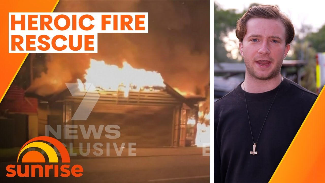 Neighbours have pulled off a heroic rescue during a Brisbane house fire ...