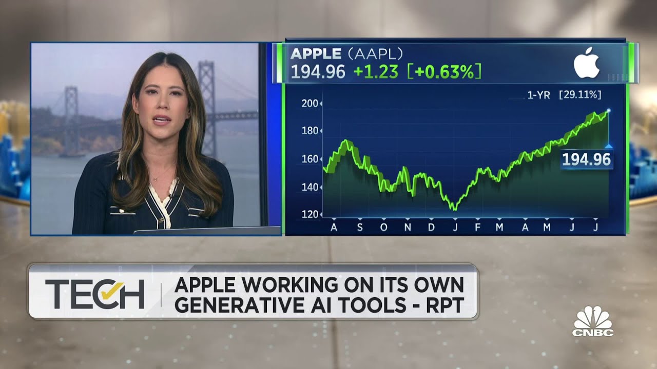 Apple stock ticks up on report that it's working on generative A.I ...