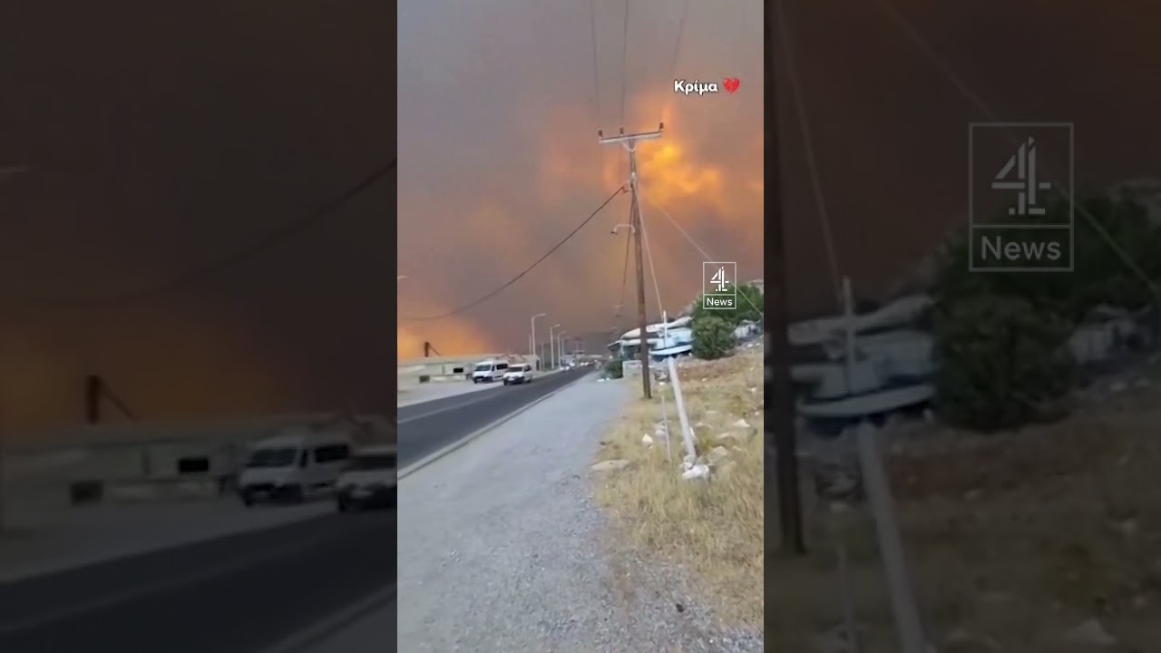 Thousands flee Greek island of Rhodes as wildfires spread - The Global ...