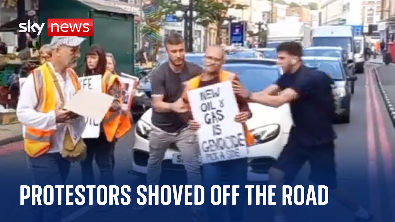 Just Stop Oil: Protesters shoved by members of the public during London ...