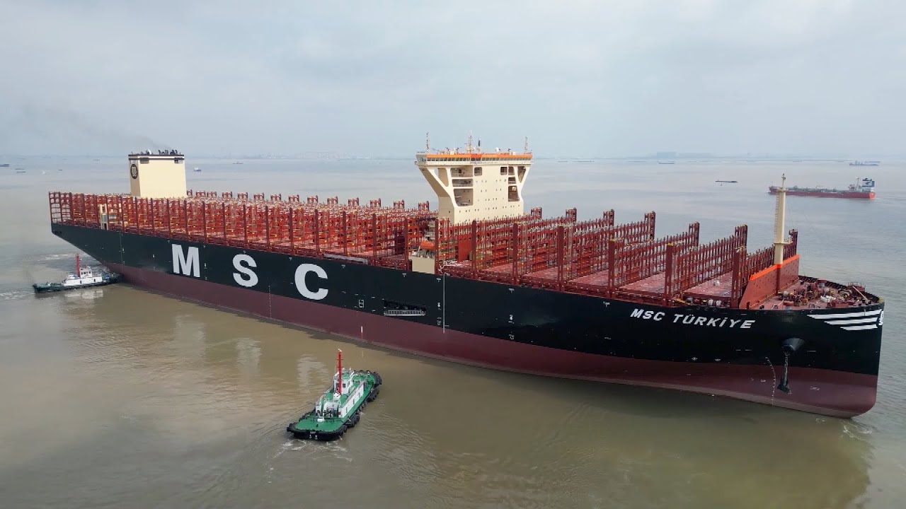 World's largest newly built container ship on trial in E China - The ...