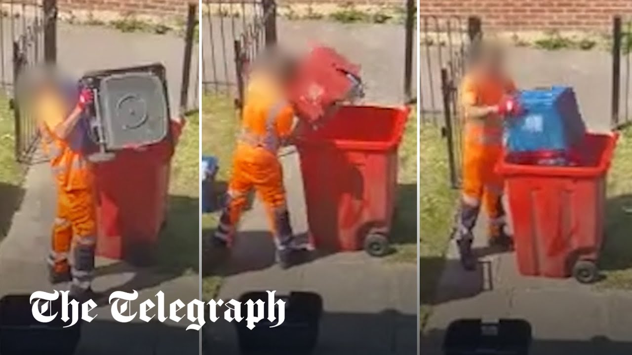 Moment binman caught mixing recycling with normal rubbish - The Global ...