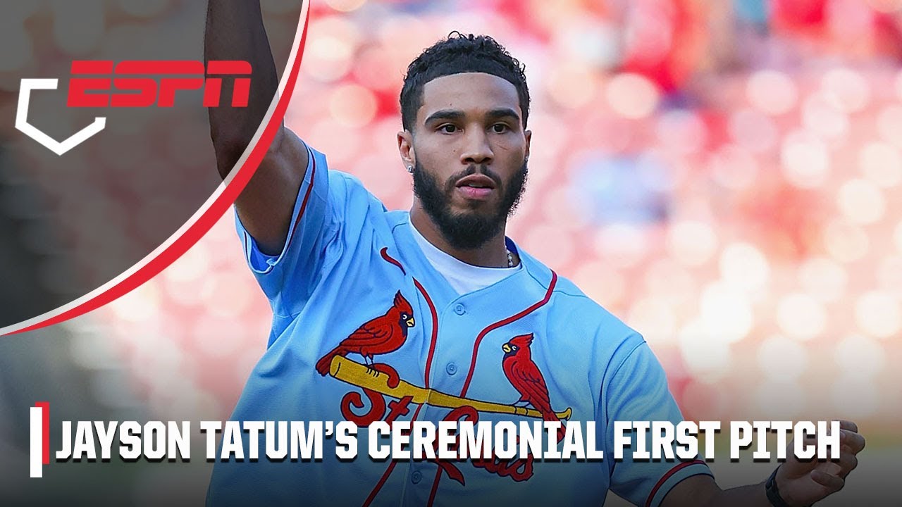 Jayson Tatum delivers first pitch for his hometown St. Louis Cardinals ...