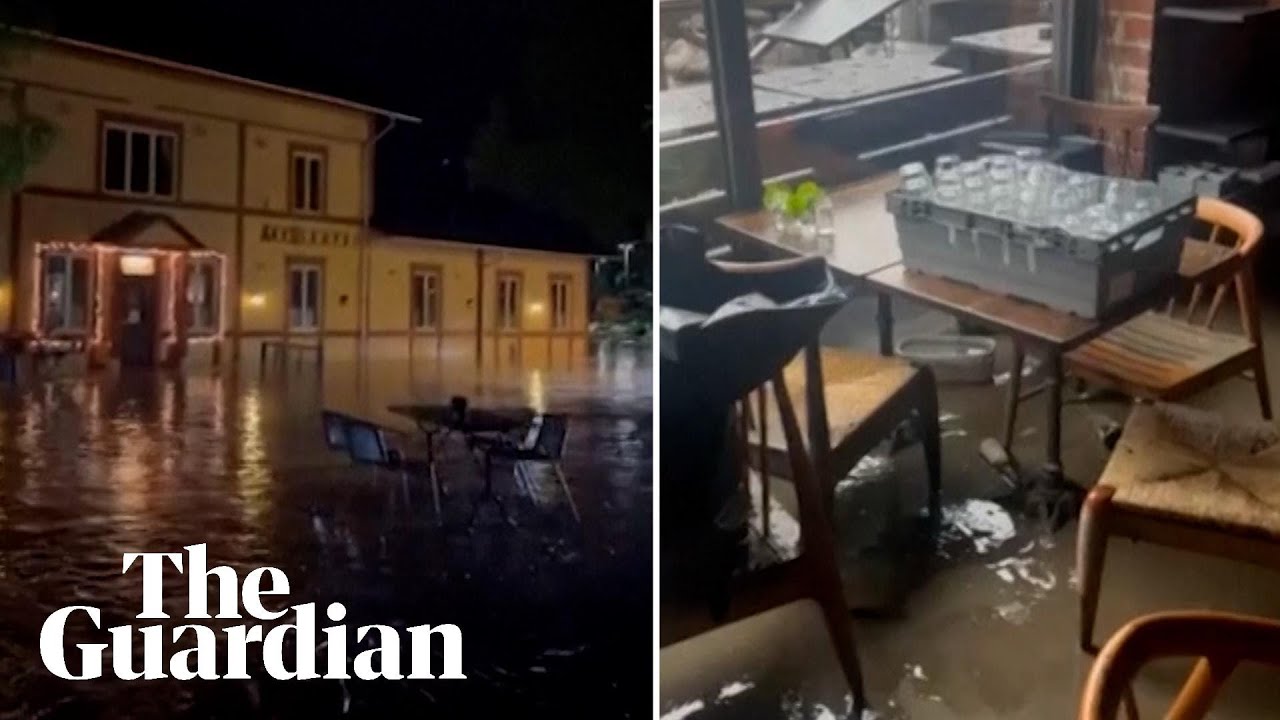 Swedish ski resort suffers severe flooding after river burst its banks ...