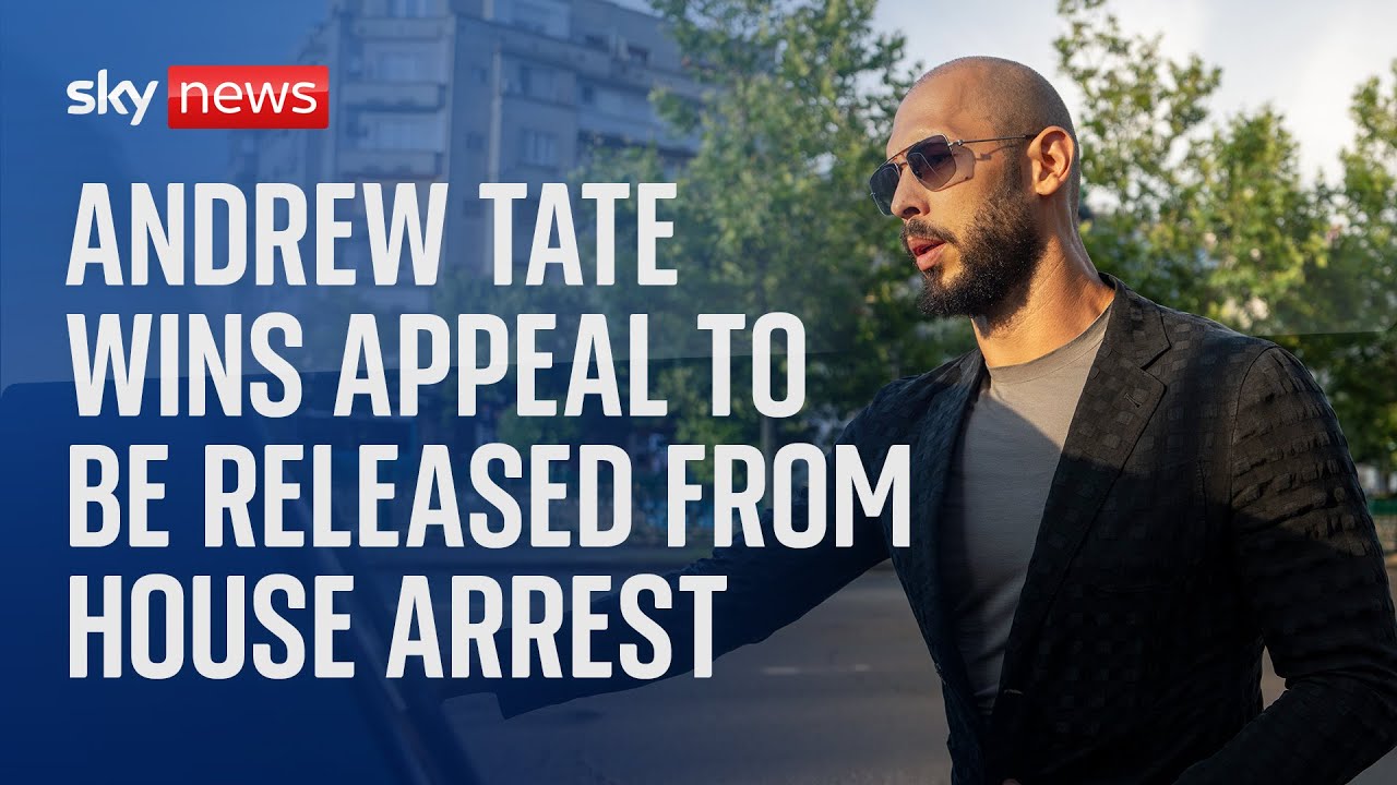 Watch live: Outside Andrew Tate's home as he wins appeal to be released from house arrest - The ...