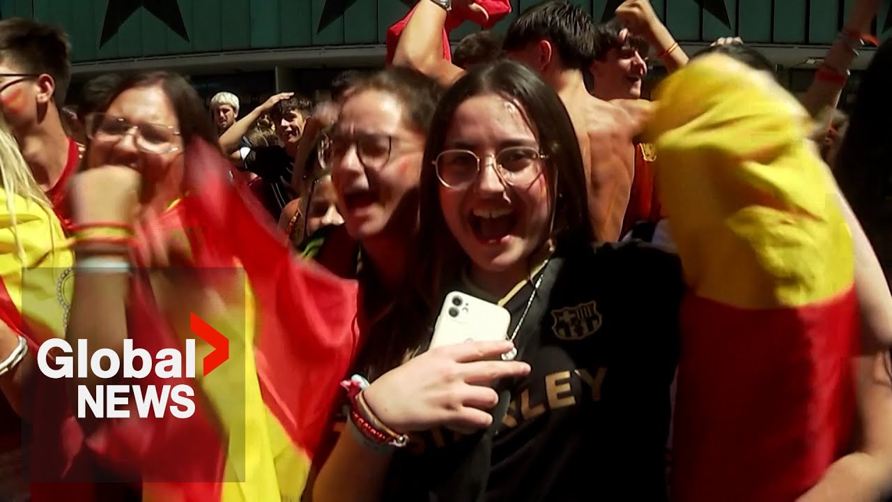 Jubilant fans in Madrid celebrate Spain’s first-ever Women’s World Cup ...