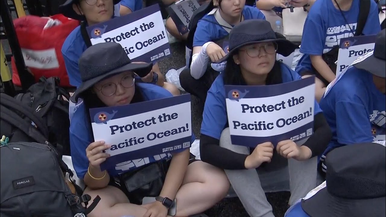 South Korean opposition protests Fukushima radioactive water discharge ...