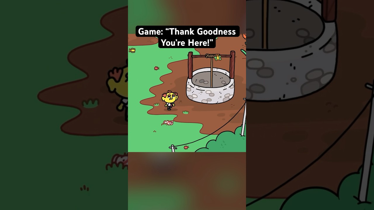 This game is called “Thank Goodness You’re Here!” and it looks like a ...