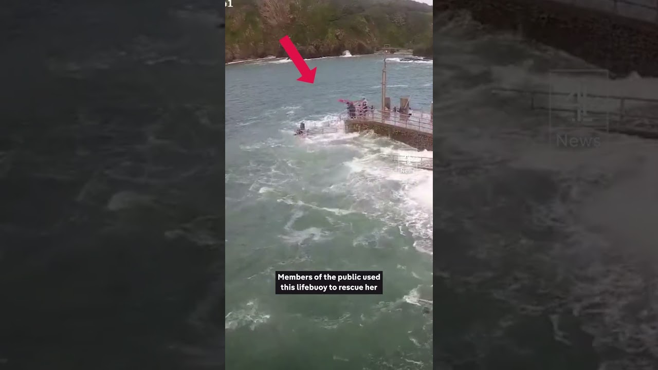 Moment girl swept into sea by giant wave - The Global Herald