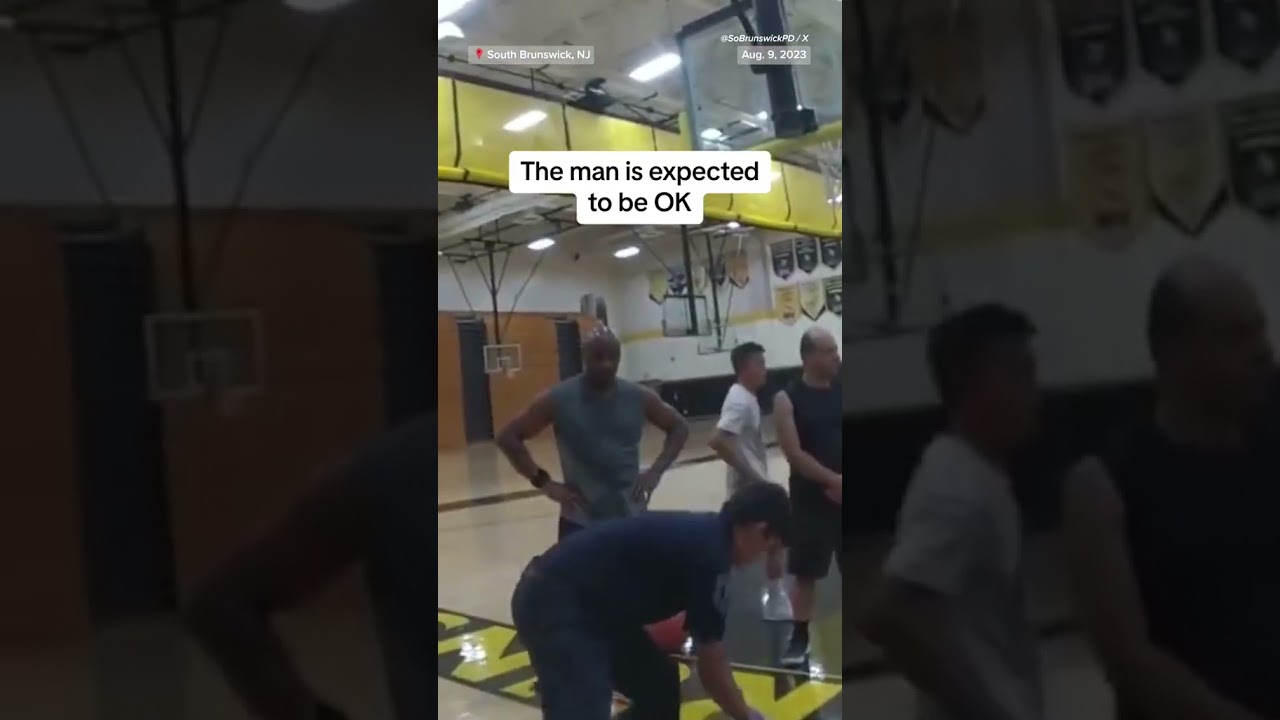 Teammates save a man's life after he collapsed on a basketball court ...