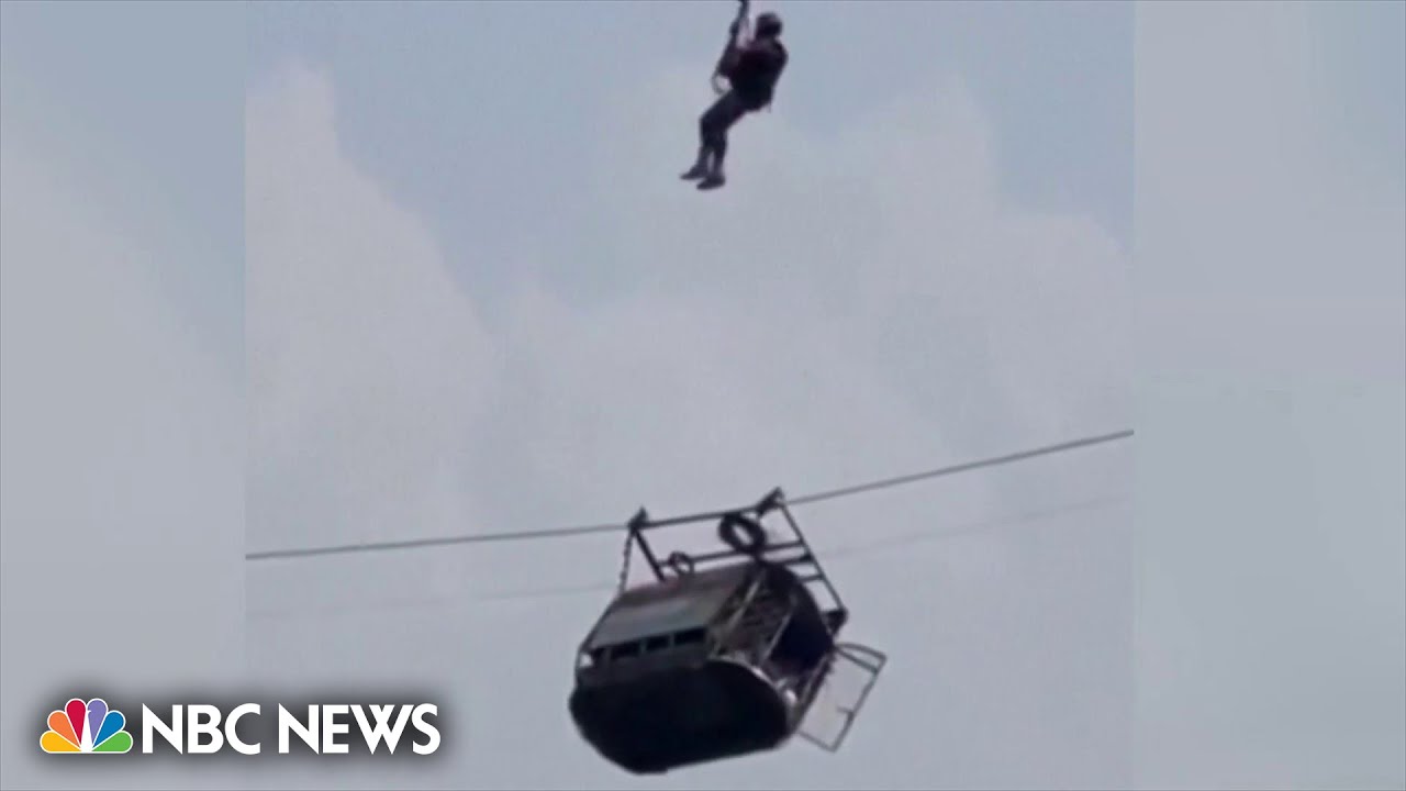 7 students and a teacher rescued from dangling cable car - The Global ...