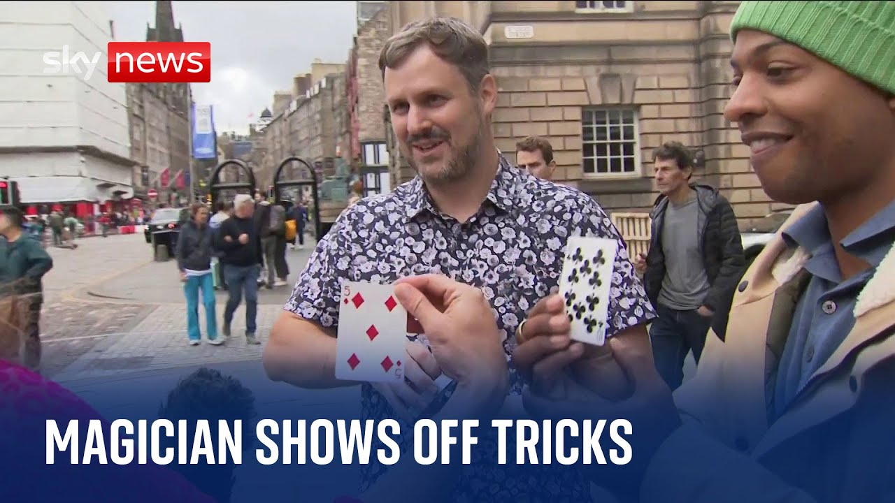 Edinburgh fringe: Magician Kevin Quantum shows off tricks on Sky News ...