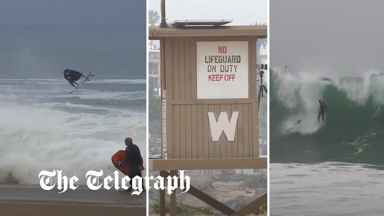 Storm Hilary: Surfers take advantage of massive waves in Mexico - The ...