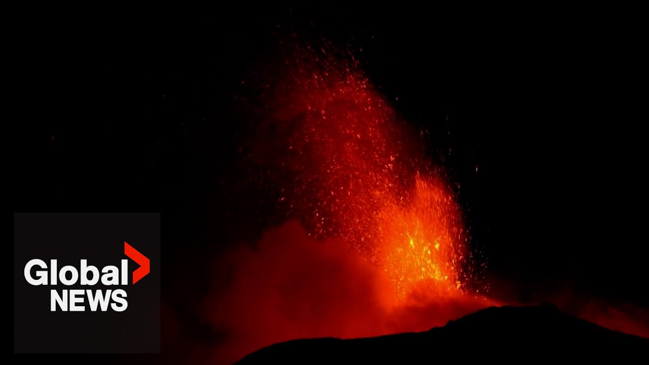 Mount Etna volcano eruptions illuminate night sky in Italy - The Global ...