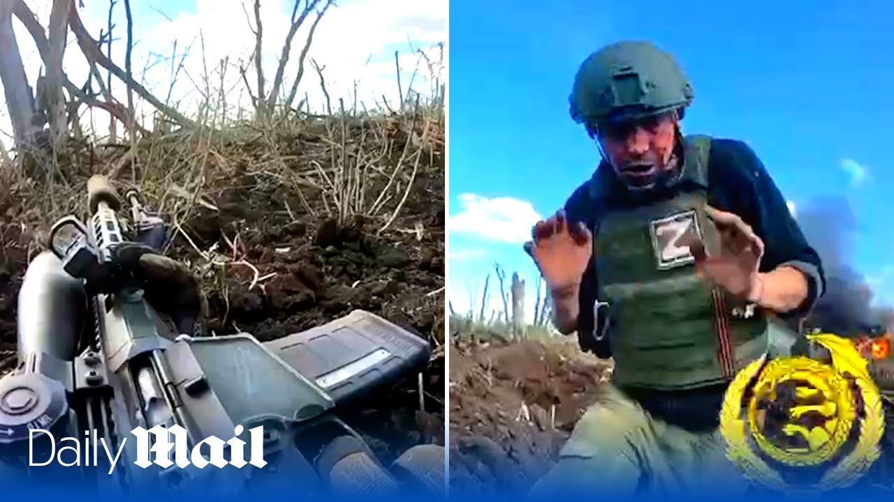 Moment shocked Russian soldier comes face-to-face with Ukrainian enemy ...