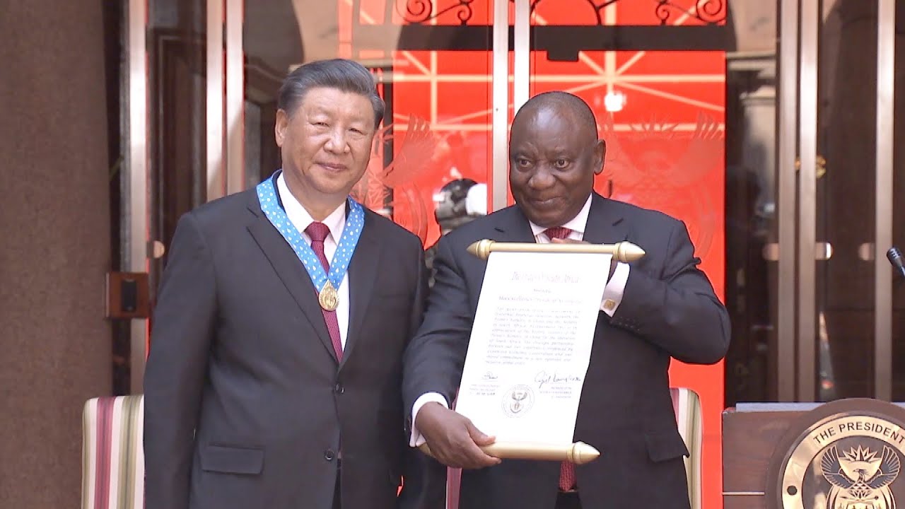 Exclusive: Xi Jinping receives the Order of South Africa from President ...