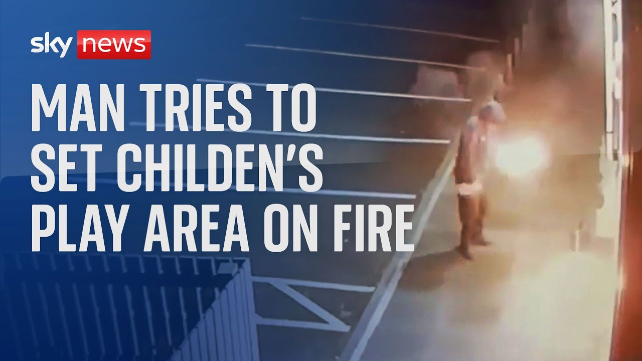 CCTV shows man's failed attempt to set fire to children’s play area ...