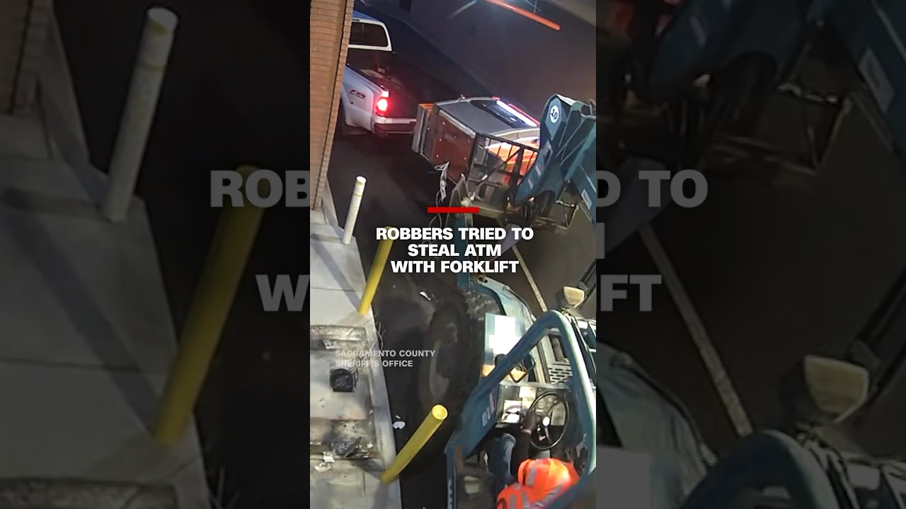 Thieves use forklift in ATM robbery. See how it went wrong #cnn #news ...