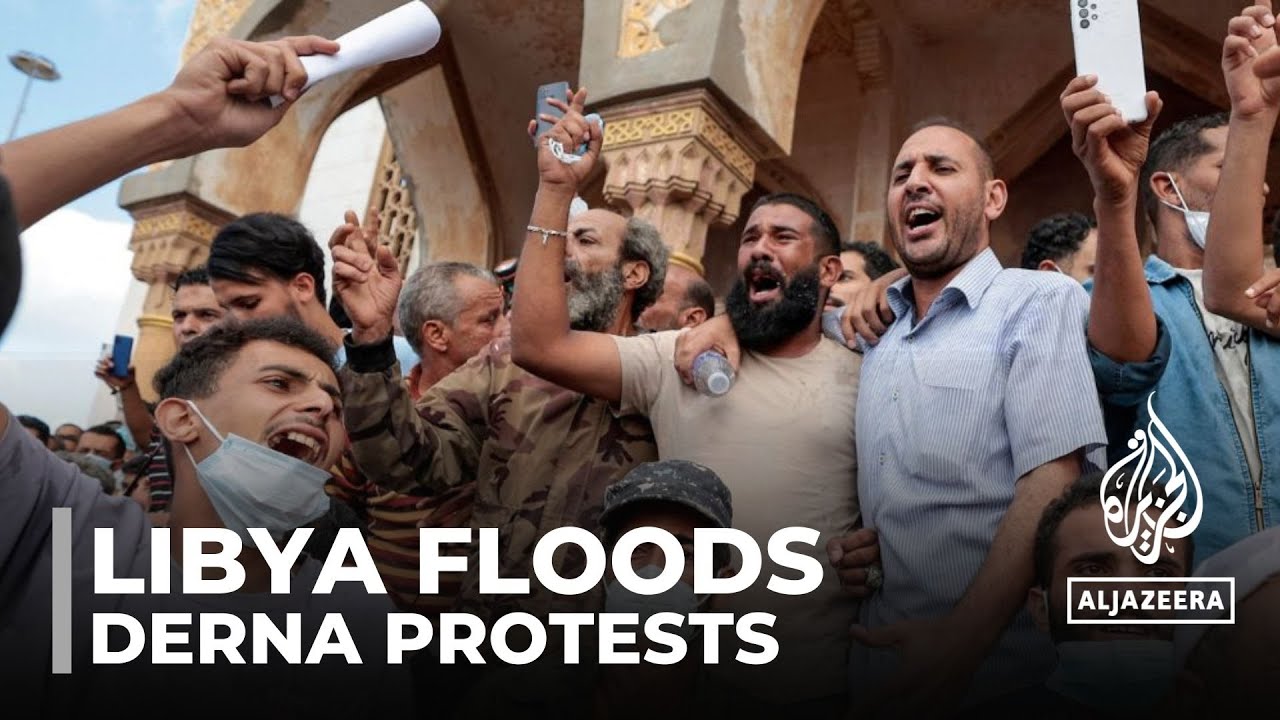 Libyan survivors protest against authorities after flood disaster in ...