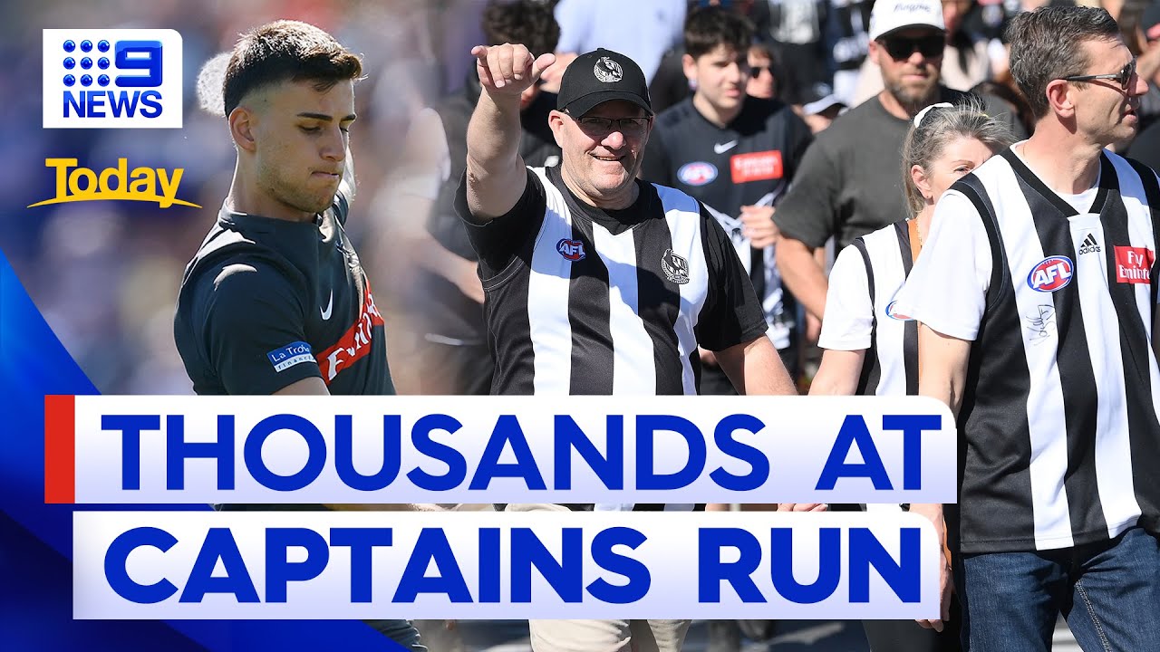 Thousands of fans line up for Collingwood’s captains run | 9 News ...