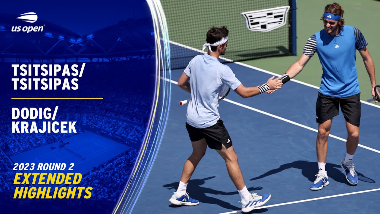 Tsitsipas/Tsitsipas vs. Dodig/Krajicek Extended Highlights | 2023 US Open Round 2 - The Global ...