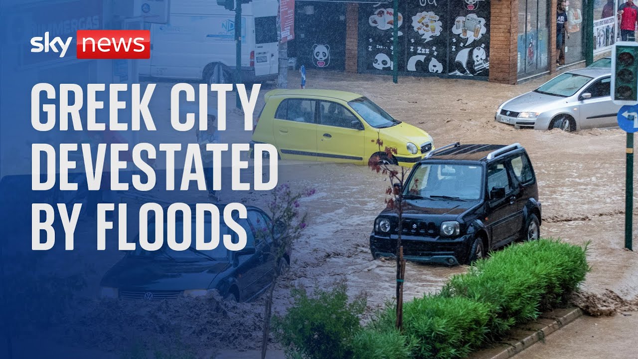 Watch live: Severe floods hit the coastal port city of Volos, Greece ...