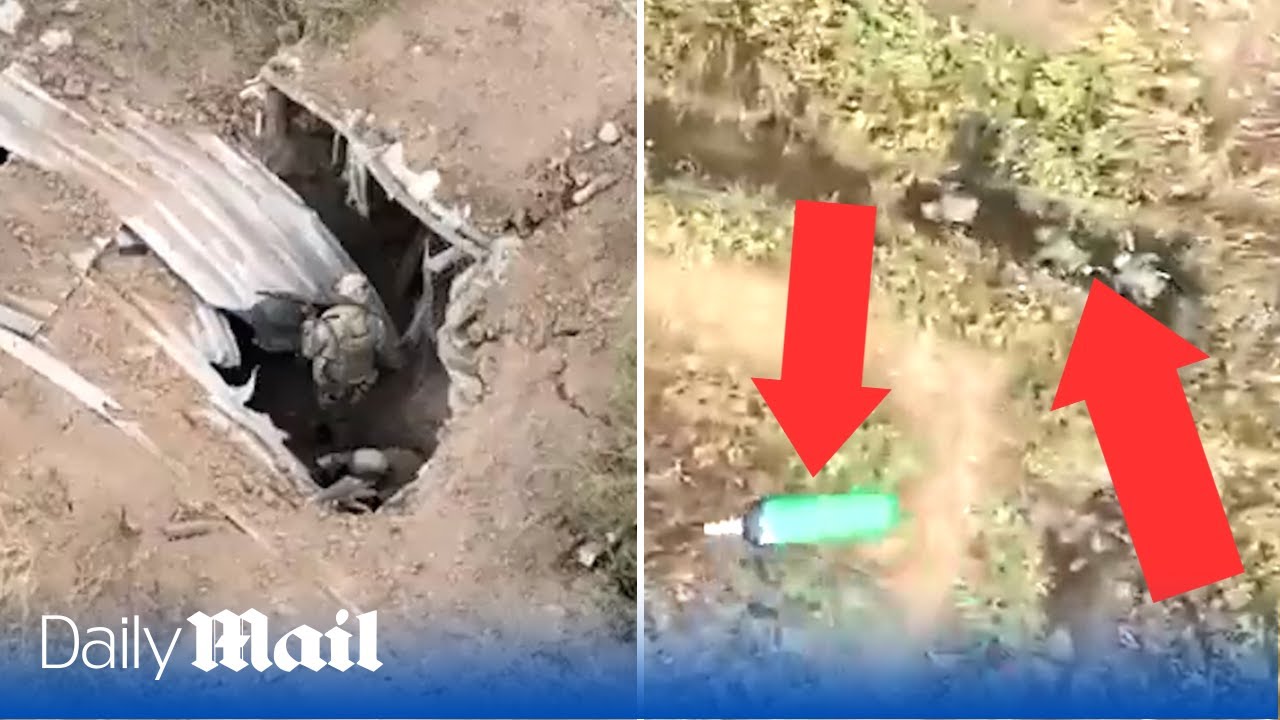 Ukraine drones drop bombs on Russian soldiers and clear enemy trenches ...
