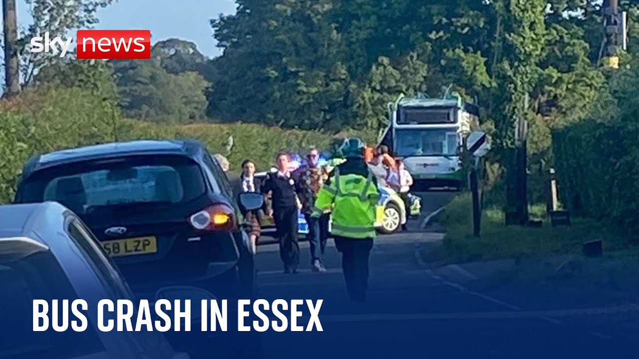 Essex: Children taken to hospital after bus roof ripped off in crash in ...