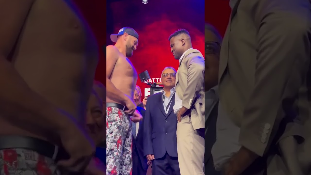 Tyson Fury v Francis Ngannou face off: "Fat As a Pig!" #boxing # ...