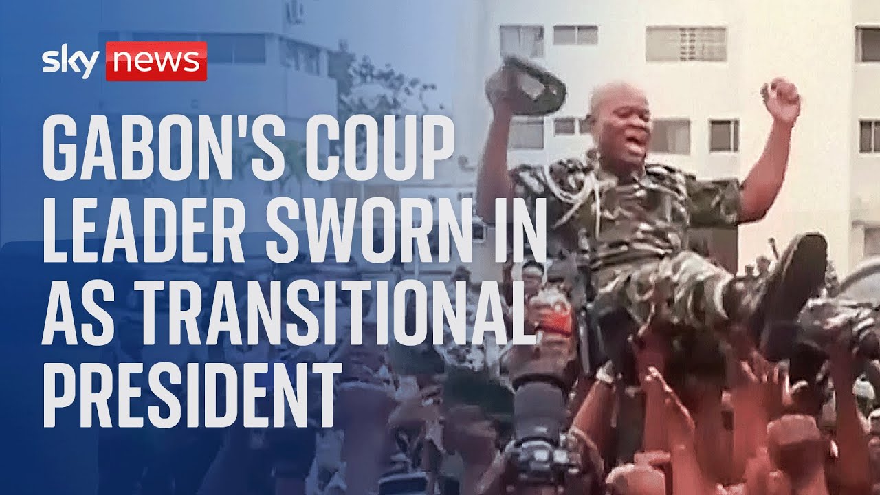 Watch live: Gabon coup leader sworn in as transitional president - The ...