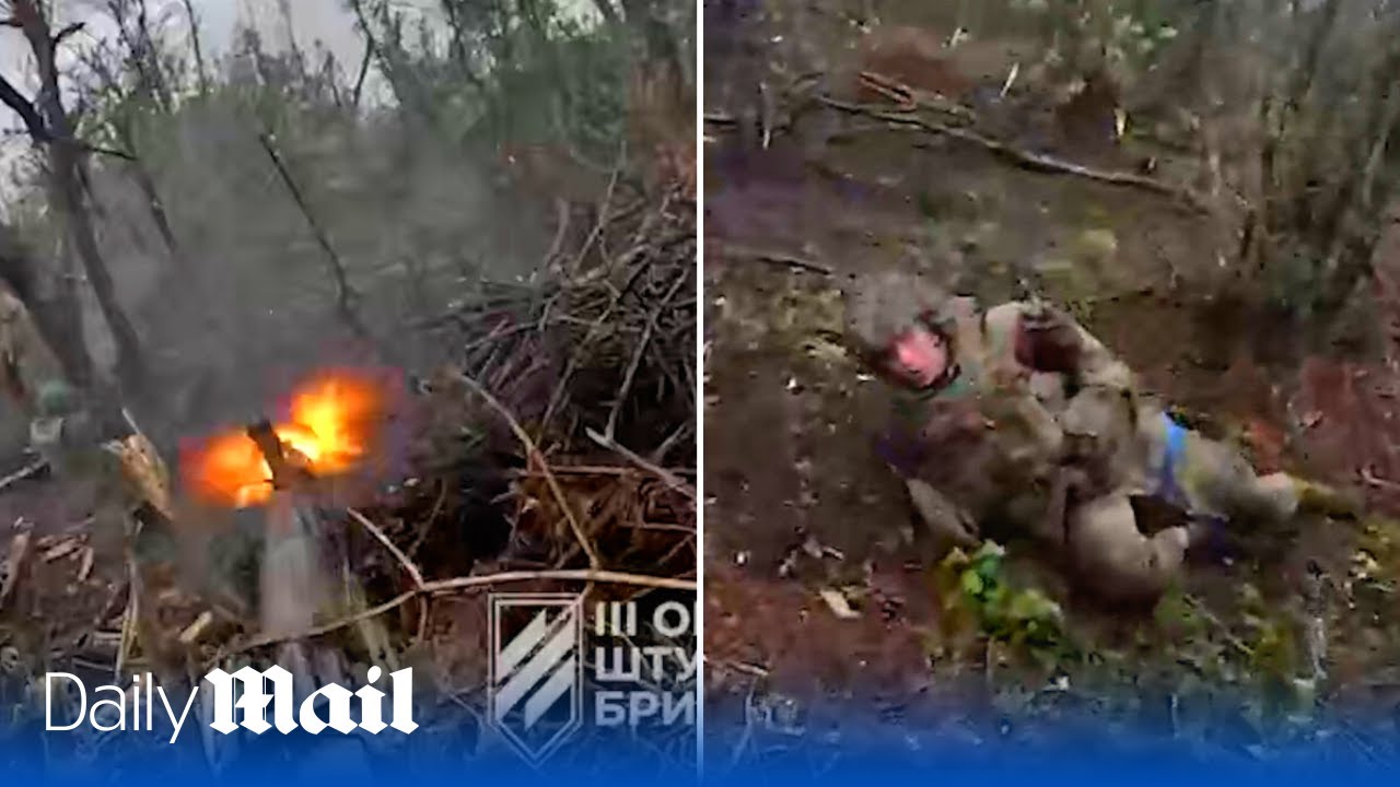 Wounded Ukrainian soldier fights on against Russians in assault on ...