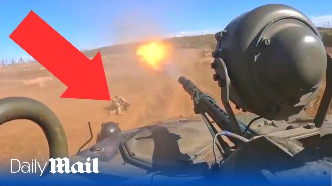 Ukraine soldier nearly ran over during intense tank battle near Bakhmut ...