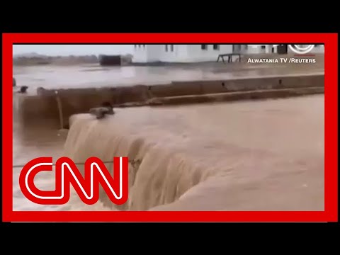 Video shows water gushing through port as 8 months worth of rain falls ...