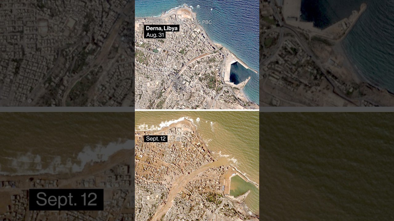 Libya Floods: Satellite Shows Devastation as Death Toll Tops 5,000 ...