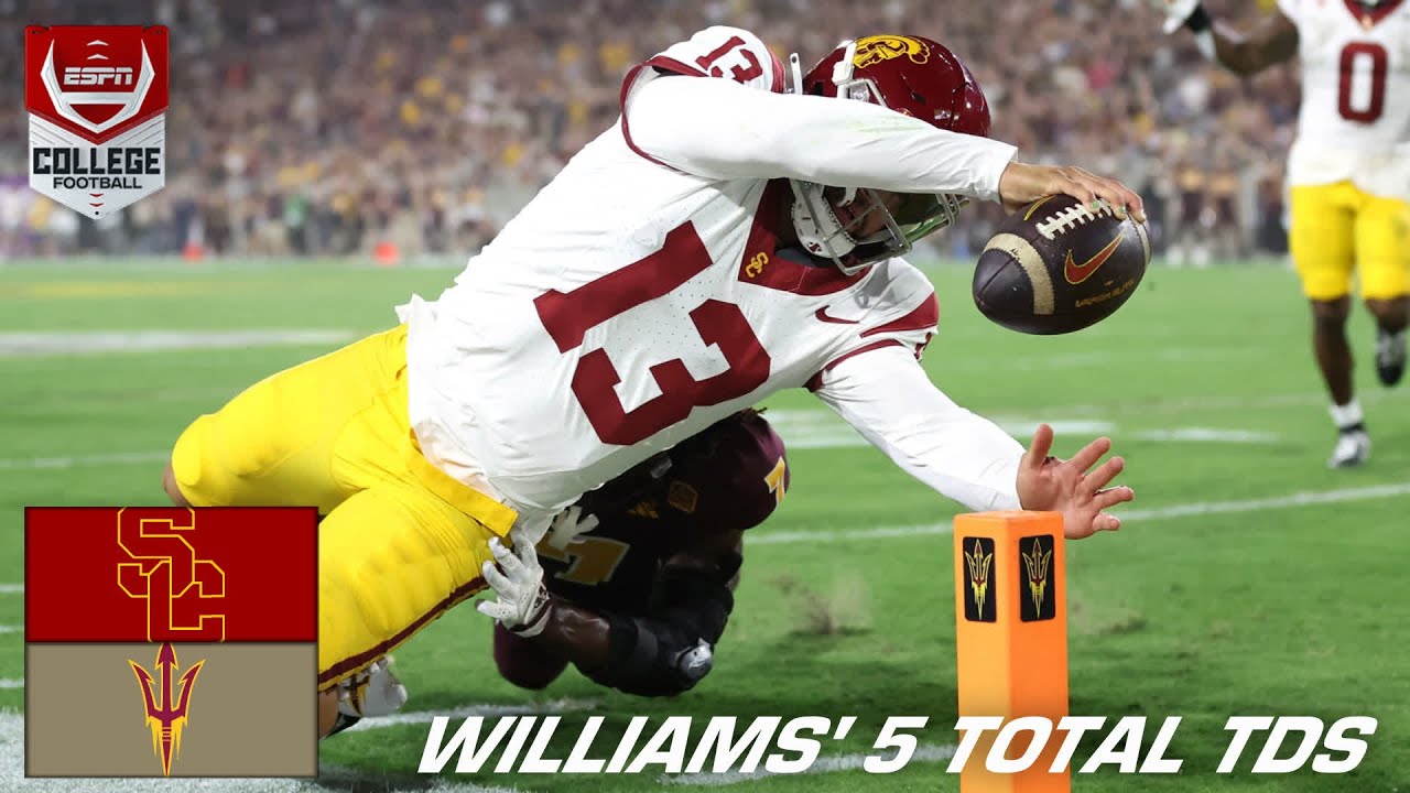 [HIGHLIGHTS] Caleb Williams scores 5 total TDS in USC's win vs. Arizona ...