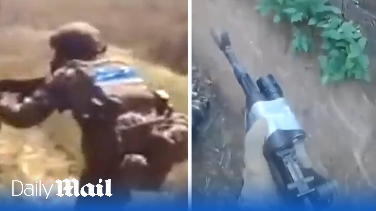 Ukrainian forces storm Russian trench with rifles in fierce gun battle ...