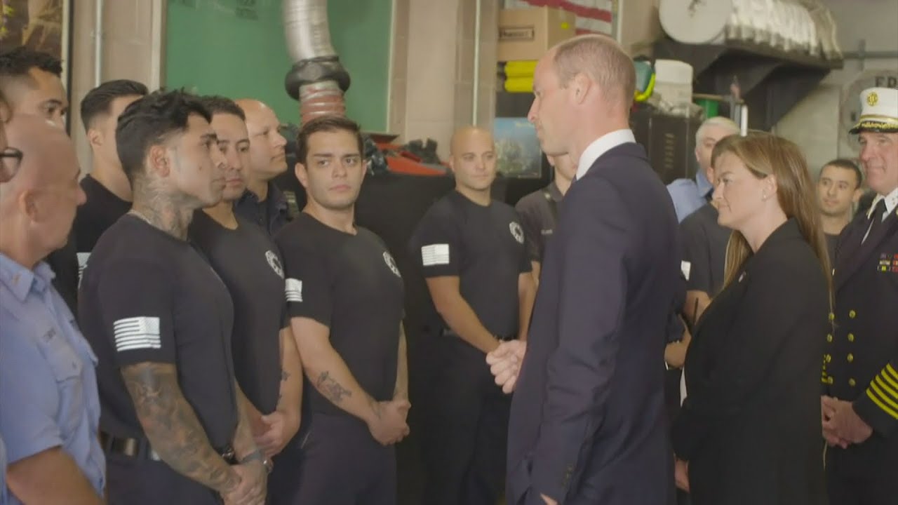 William meets New York firefighters at Ten House station - The Global ...