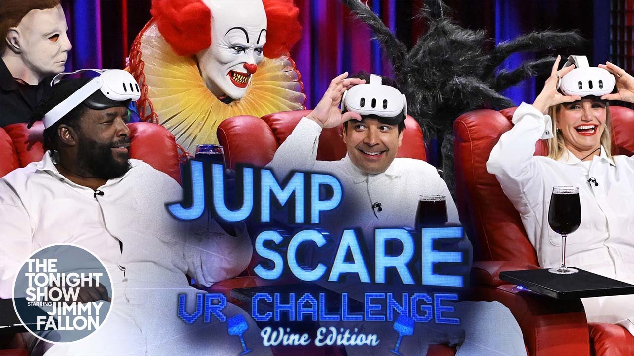 Jump Scare VR Challenge with Cameron Diaz: Wine Edition | The Tonight ...