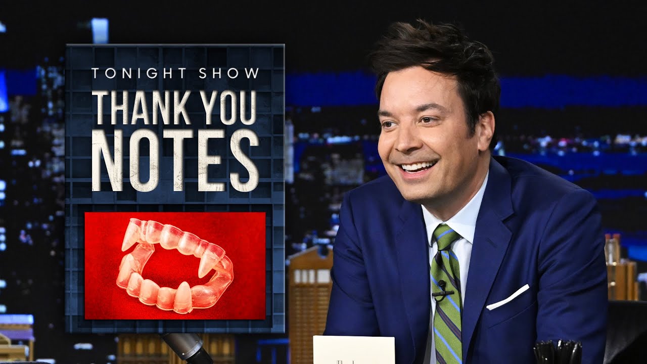 Thank You Notes: Plastic Vampire Teeth, British TV Shows | The Tonight ...