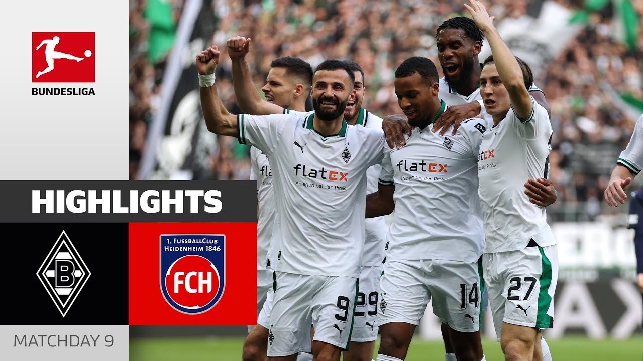 Borussia M'gladbach - 1. FC Heidenheim 2-1 | Highlights | Matchday 9 ...