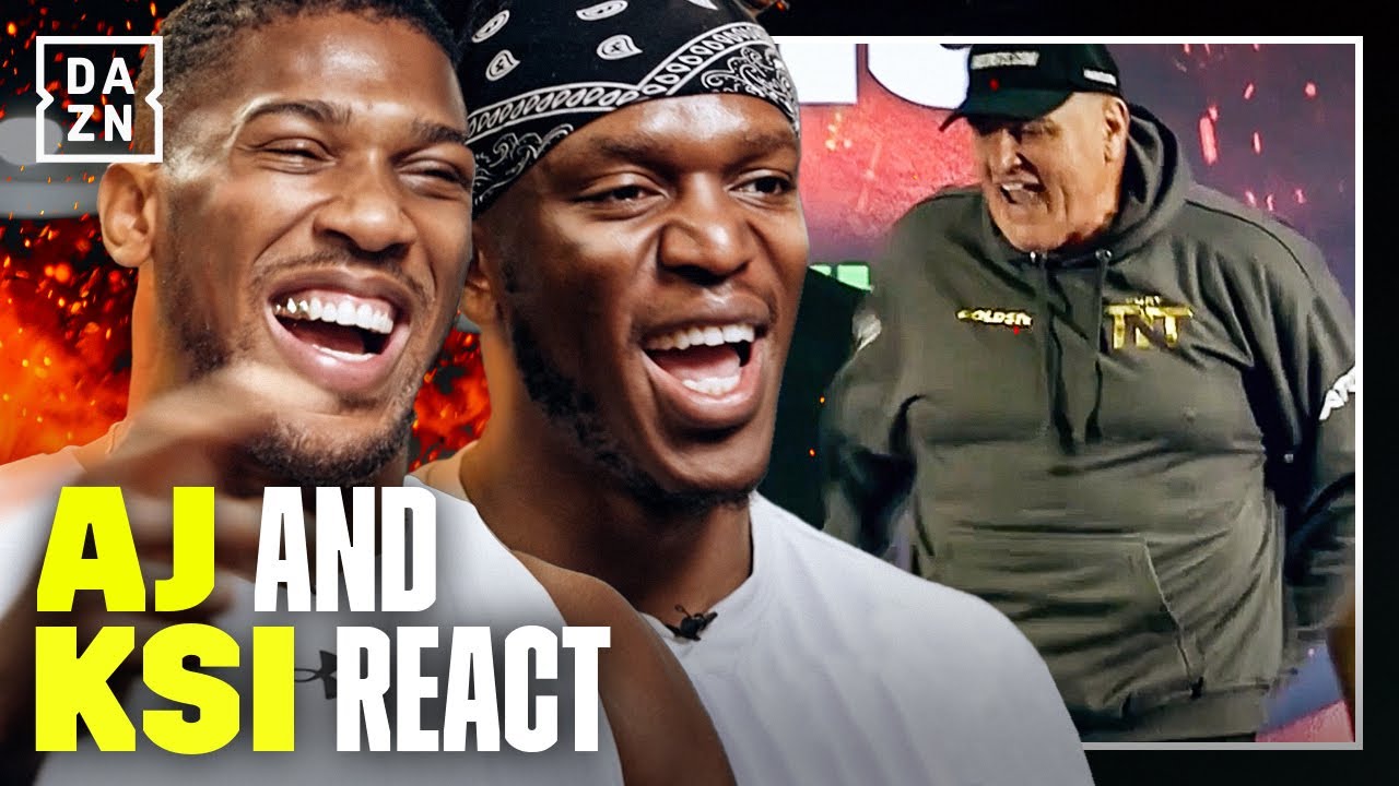 Anthony Joshua & KSI react to INSANE Prime Card Launch Press Conference ...