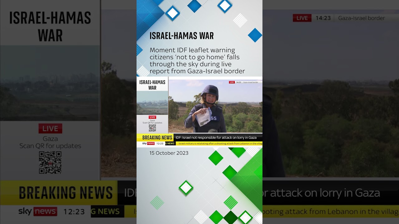Watch the moment IDF leaflets fall from the sky during live report from ...