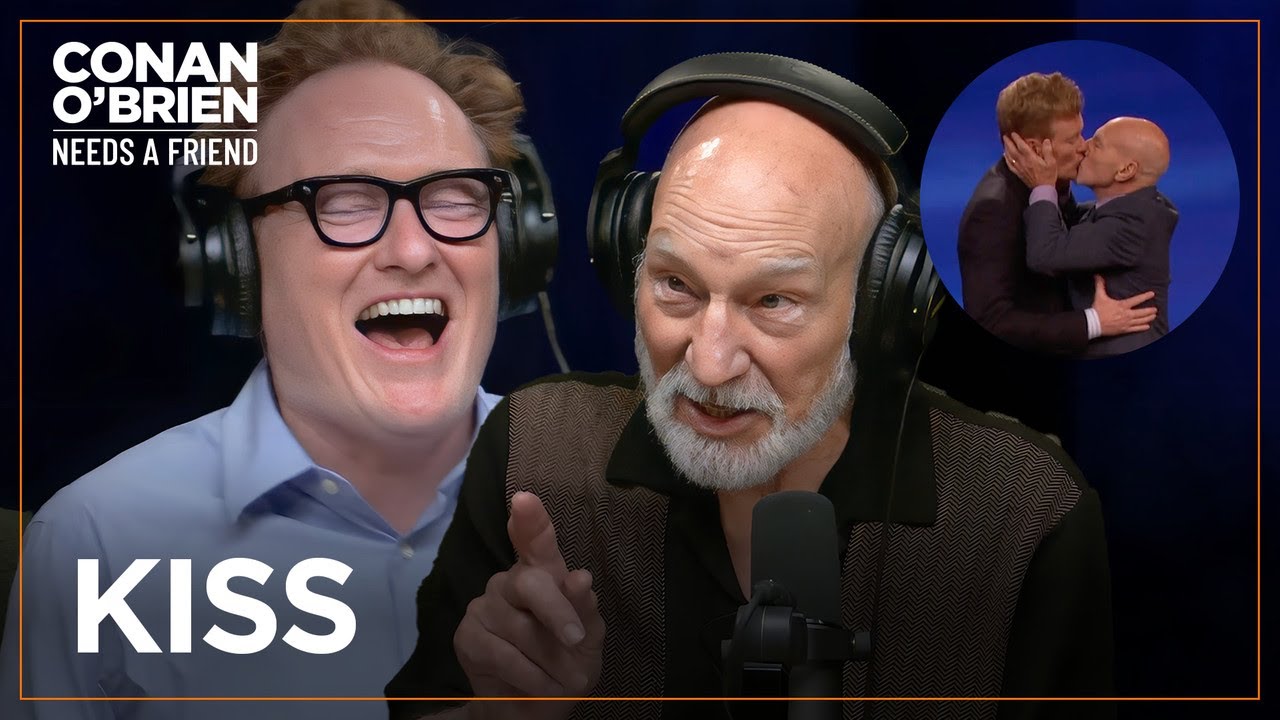 Sir Patrick Stewart & Conan Remember Their On-Screen Kiss | Conan O ...